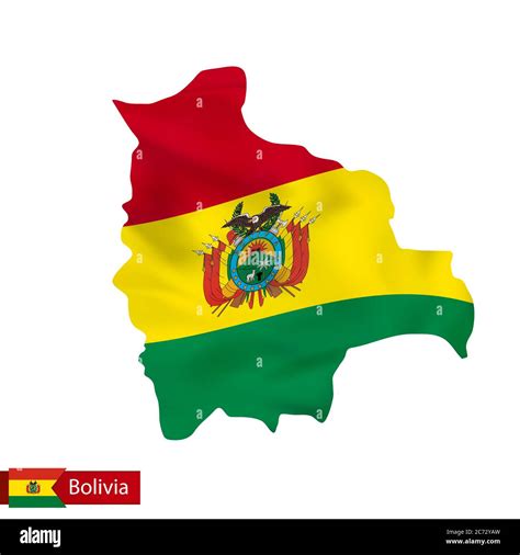 Bolivia Map With Waving Flag Of Country Vector Illustration Stock