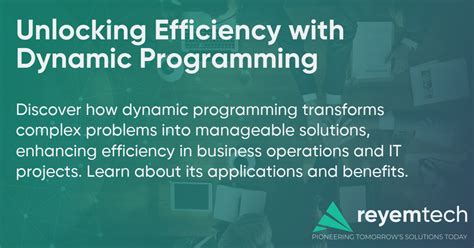 Unlocking Efficiency With Dynamic Programming Reyem Tech