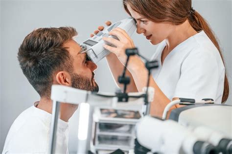 Premium Photo Modern Technologies Mans Vision Checked By Female