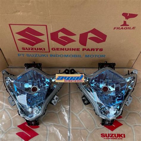 Jual Reflektor Lampu Depan Satria Fu Facelift Blue Ice Original SGP Shopee Indonesia