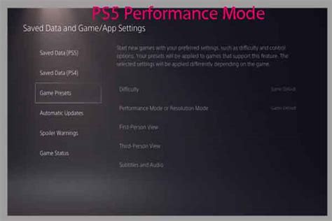 Ps5 Performance Mode Essentials Basic Info And Entry Steps