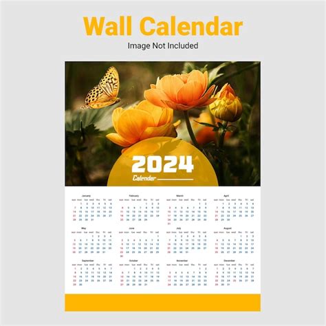 Conception de calendrier mural modèle libre Vecteur Premium