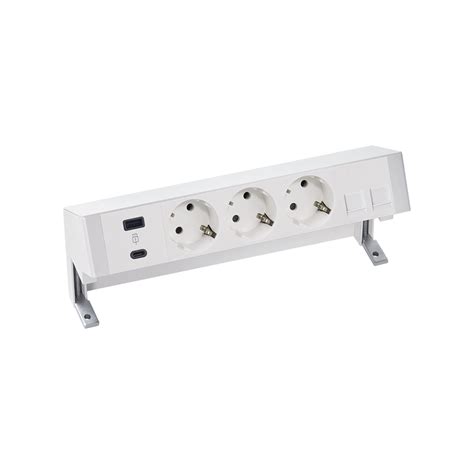 Complete Table Top Kit With Usb A C 18w Quickcharge 3 Schuko Socket And 1 Double Plate For Rj45