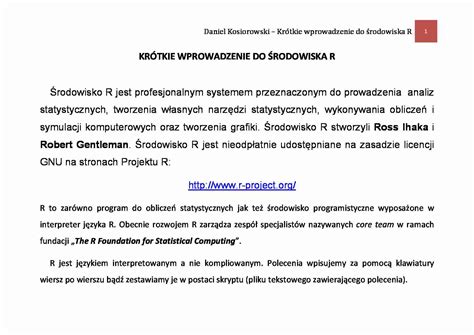 Kr Tkie Wprowadzenie Do Rodowiska R Notatek Pl