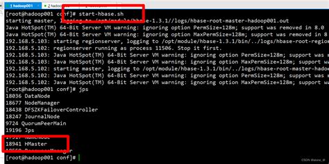 Hadoopandhbase篇 Hbase启动后主节点hadoop001的hmaster启动不起来，而从节点hadoo002与hadoop003