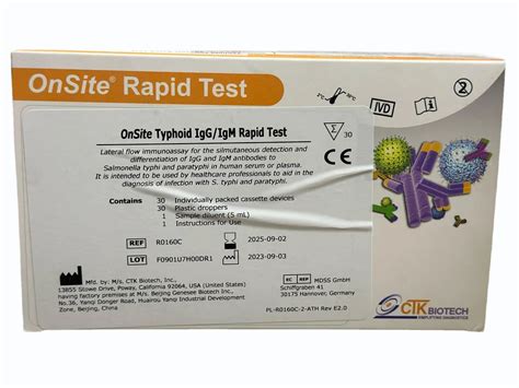 Ctk Biotech Onsite Typhoid Rapid Test Kit At ₹ 890 In New Delhi Id