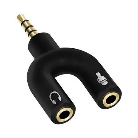 Audio Jack Headphones With Mic 35 Mm Jack Splitter 2 Male 1 Female