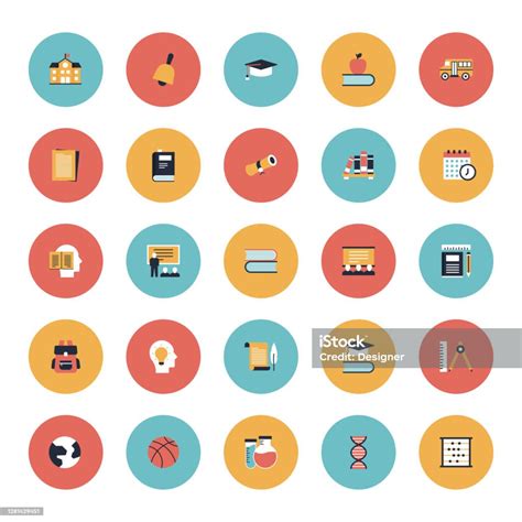 Léducation Et Lécole Connexes Icônes Plates Illustration De Symbole