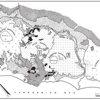 Schematic Geological Map Of Latium The Areas Sampled Are Numbered