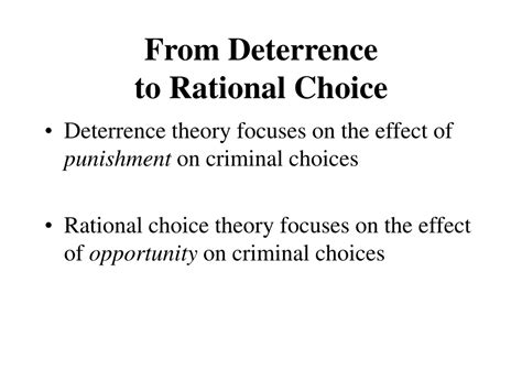Ppt Rational Choice Theory In Criminal Justice From Deterrence To