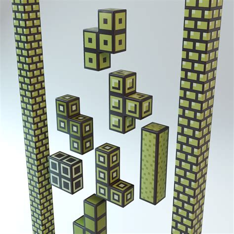 3d Retro Tetris Concept Screen Model Turbosquid 2187241