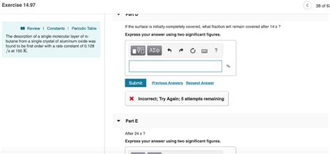 Solved The Desorption Of A Single Molecular Layer Of