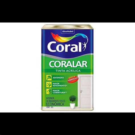 TINTA ACRÍLICA FOSCO BRANCO NEVE CORALAR L CORAL TINTAS JD