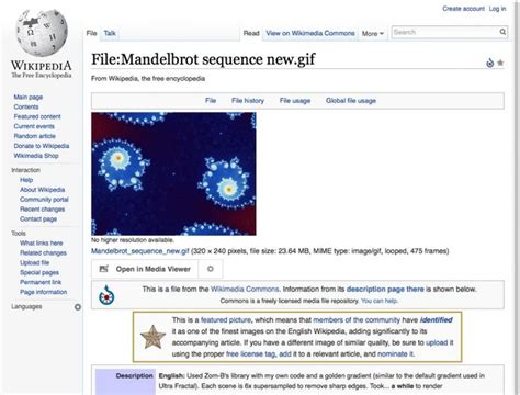 ‘mandelbrot Sequence A Dynamic Image From Wikipedia Commons Math