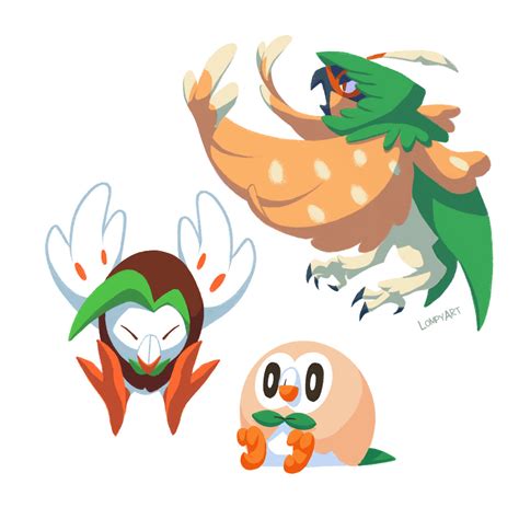 Rowlet Dartrix Decidueye Pokemon By Lompyart On Deviantart