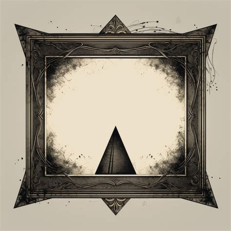 Premium Photo An Old Style Frame With A Triangle In It