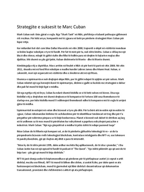 Mark Cuban Nuk I Bën Gjërat E Vogla Pdf