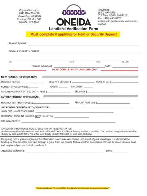 Fillable Online Landlord Verification Form Fax Email Print PdfFiller