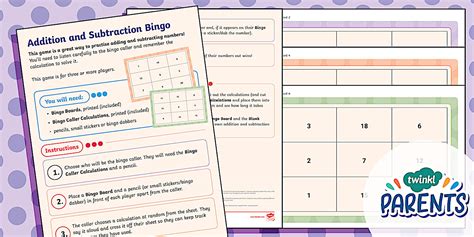 Send Maths Support Addition And Subtraction Bingo Year 1 Level
