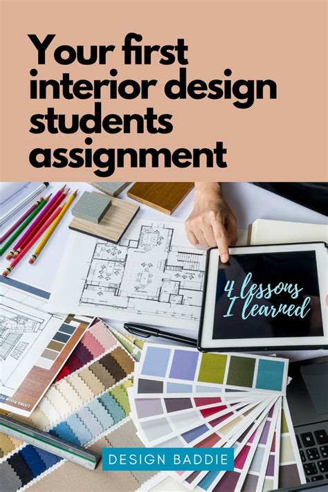 A Person Holding A Tablet With The Title Your First Interior Design