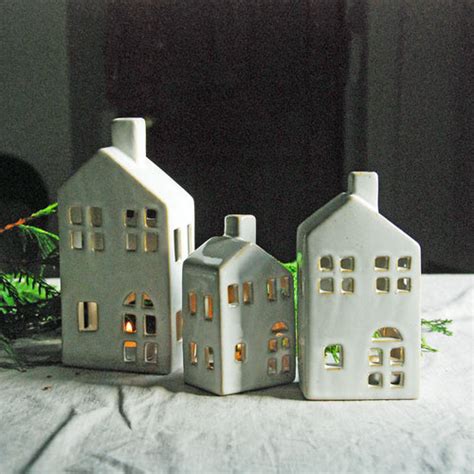 Tea Light Houses Christmas Tea Light House Ceramic Light Up Houses