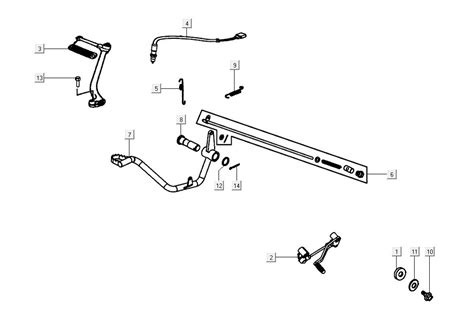 Rempedaal Kickstartpedaal Schakelpedaal Kymco K Pipe 4 Takt Glans Zwart