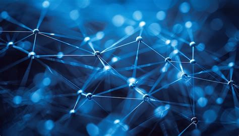 Premium Photo Abstract Composition With Connecting Dots And Lines Blue Background Plexus Effect