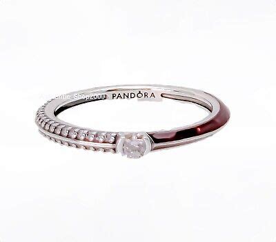 NEW 100 Authentic PANDORA 925 Silver Pandora ME Pavé Red Dual Ring