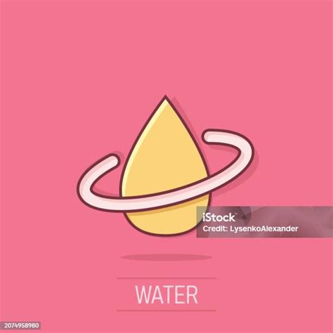 만화 스타일의 물방울 아이콘입니다 물방울 만화 벡터 일러스트 레이 션 흰색 바탕에 있습니다 재활용 스플래시 효과 사인 사업 개념 감소에 대한 스톡 벡터 아트 및 기타 이미지