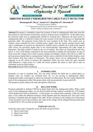 Arduino Based Underground Cable Fault Detector PDF