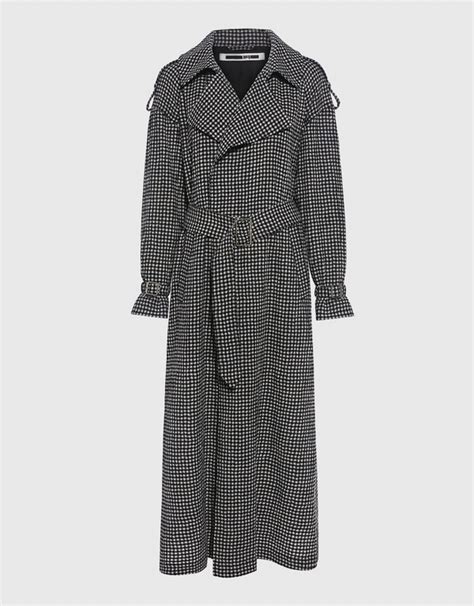 Mcq Alexander Mcqueen Gingham Belted Trench Coat Coatslong Ifchiccom