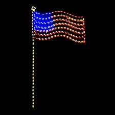 LED USA Lighted Flag