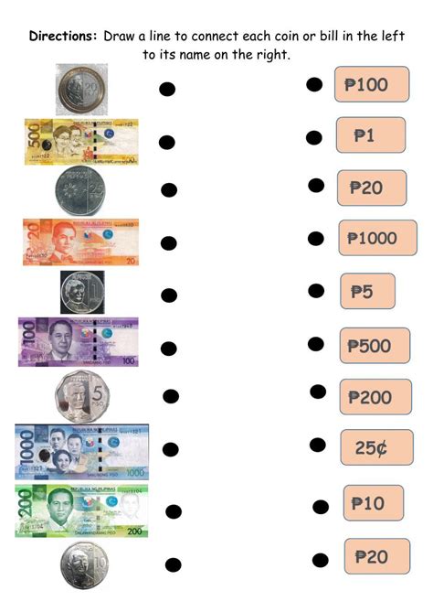 Math Philippine Money Worksheets
