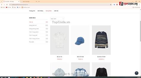 source code website bán hàng quần áo thời trang và phụ kiện fashion asp