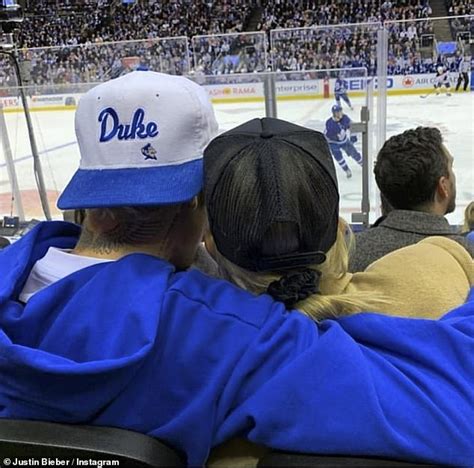 Justin Bieber Snuggles Up To Wifey Hailey As He Watches His Toronto