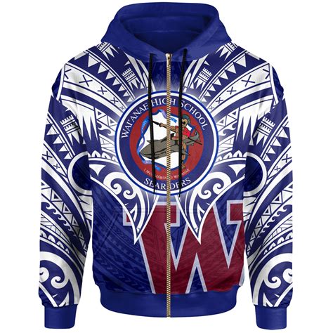 Hawaii Custom Personalised Hoodie Waianae High School Hawaiian Patterns