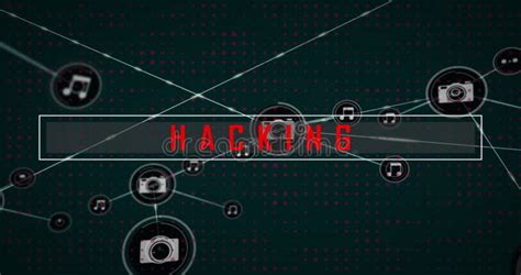 Animation Of Cyber Attack Text And Network Of Connections On Black Background Stock Footage