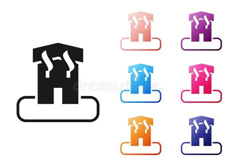 Black Arson Home Icon Isolated On White Background Fire In Building