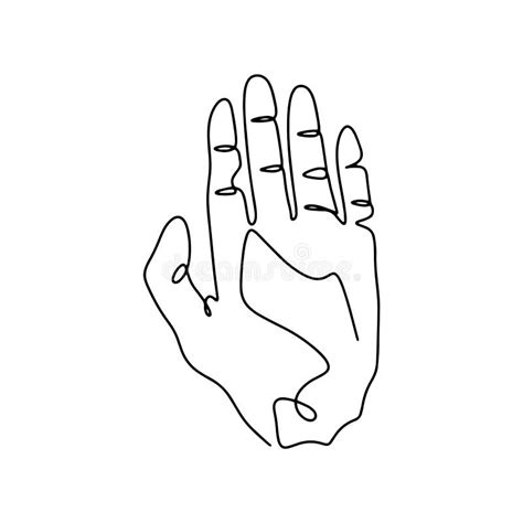 Stop Hand Gesture Line Art Illustration Vector Stock Vector