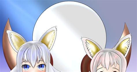 ケモミミ 双子巫女のキツネ姉妹 たいたい【2日目東q36b」】のイラスト Pixiv