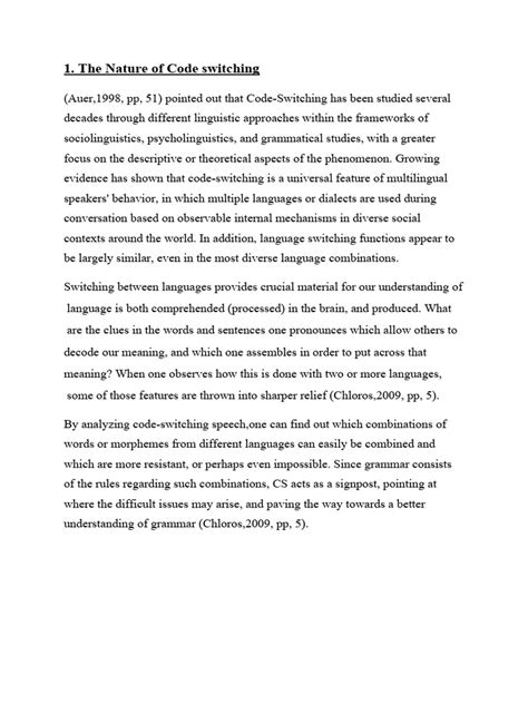 Code Switching Vs Code Mixing Pdf Cognitive Science Grammar