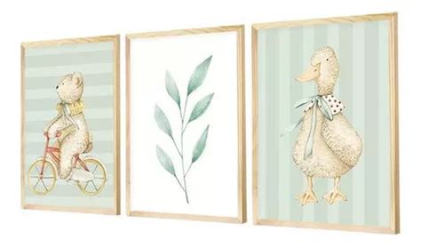 Kit de 3 marcos decorativos de color azul bebé 43 x 63 cm más perchas