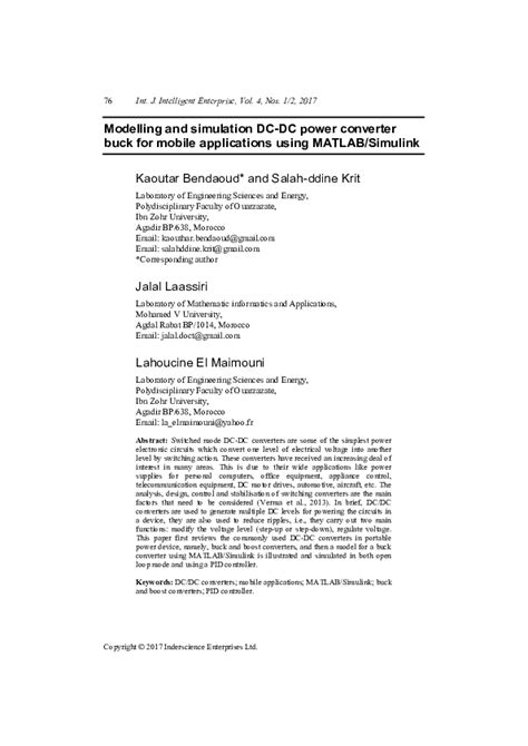 pdf modelling and simulation dc dc power converter buck for mobile