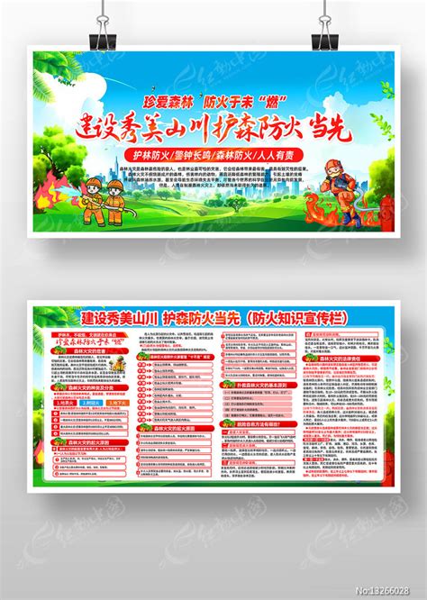 森林防火公益宣传展板图片下载红动中国
