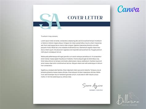 Resume And Cover Letter Template Canva Modern Resume Blu Etsy Canada