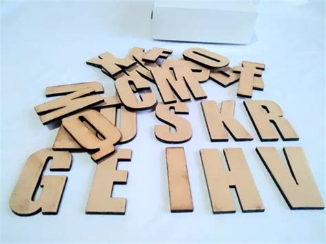 Abecedario Alfabeto Madera 104 Letras Mdf 3mm Alto 5 Cm En Venta En