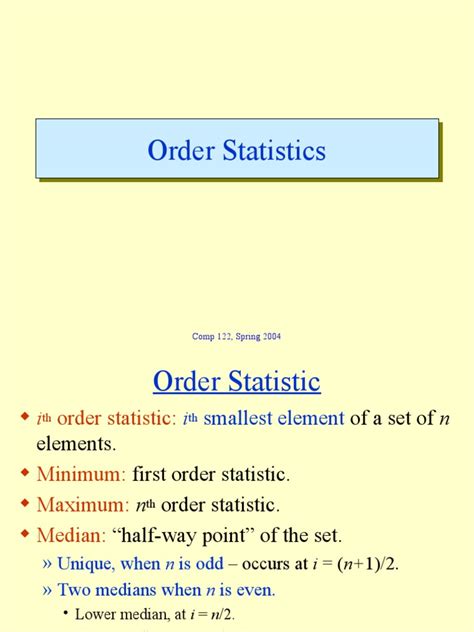 Median Order Statistics Pdf Mathematical Logic Algorithms And