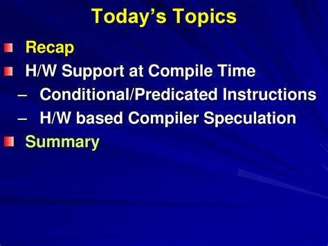 Hardware Support For Vliw Advance Computer Architecture Lecture Slides