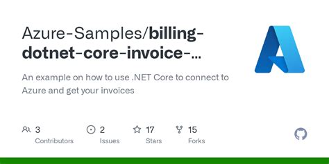 Github Azure Samples Billing Dotnet Core Invoice Download An Example