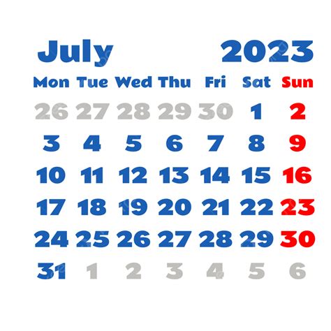 Blue Minimalist July 2023 Calendar Kelender Bulan Juli July 2023 Calendar 2023 Calendar